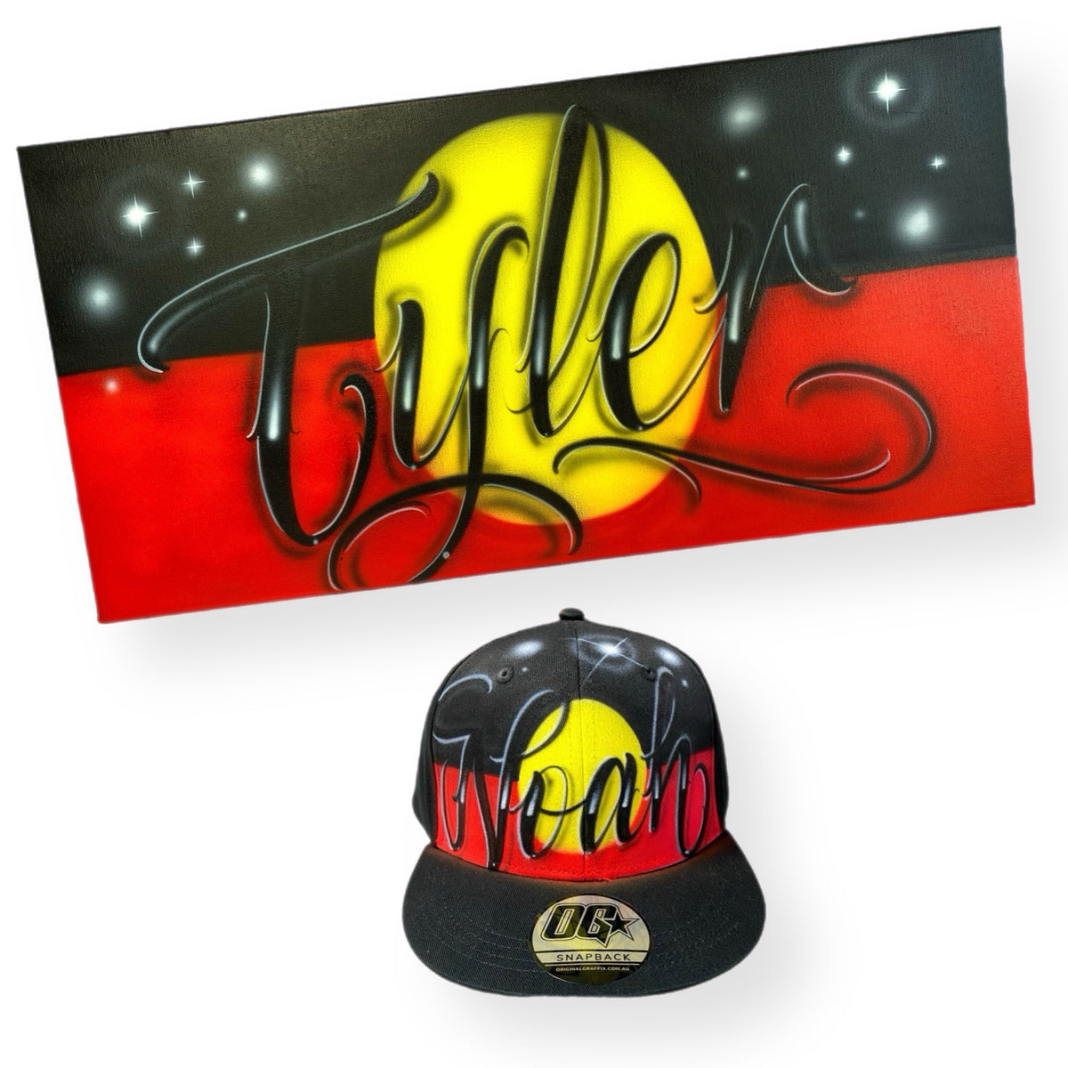 Aboriginal Flag Canvas and Cap Combo (3) – Original Graffix