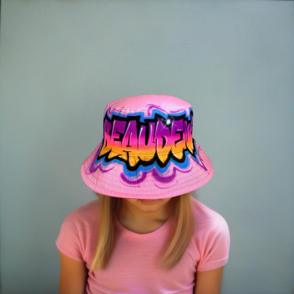 Pink Graff Fade Personalised Lunch box & Bucket hat Bundle – Original ...