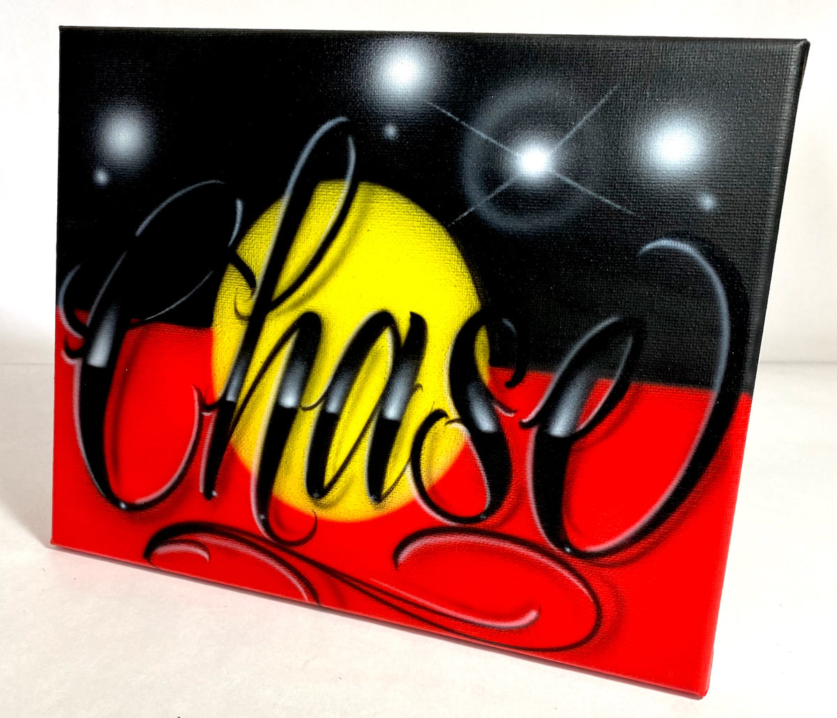 Aboriginal Flag Script Canvas – Original Graffix